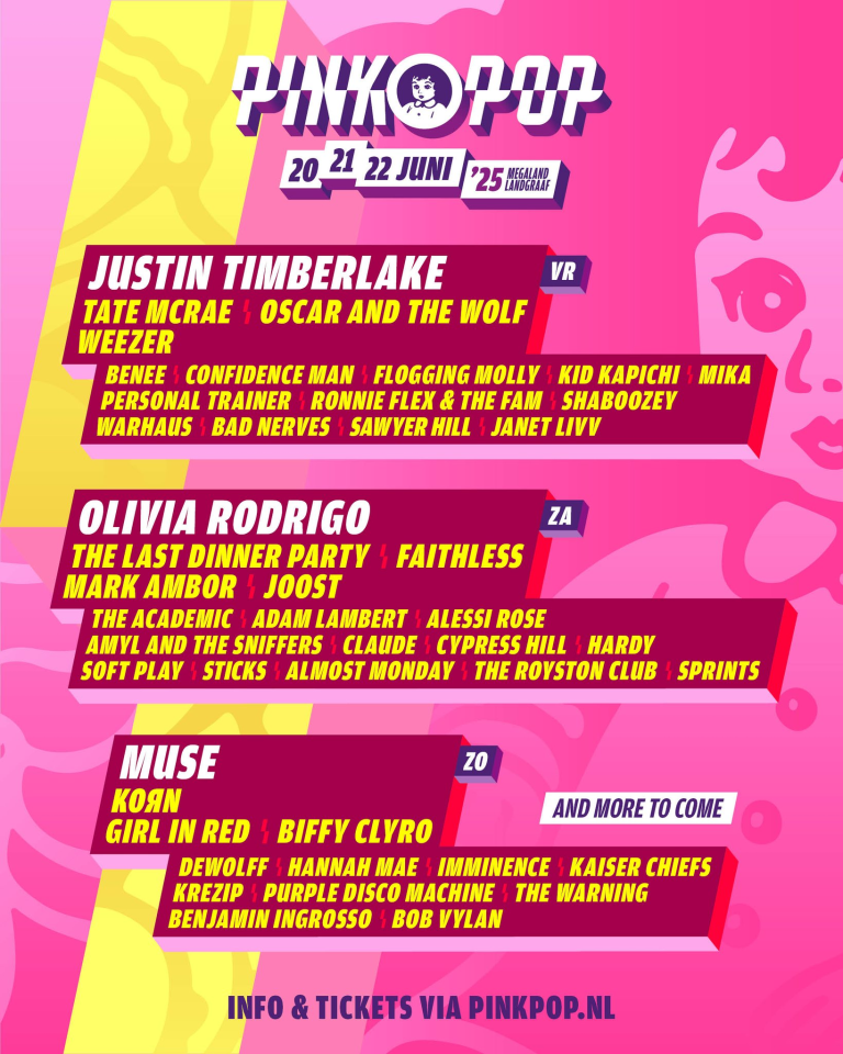 Nieuwe namen voor Pinkpop 2025 - Rockportaal.nl